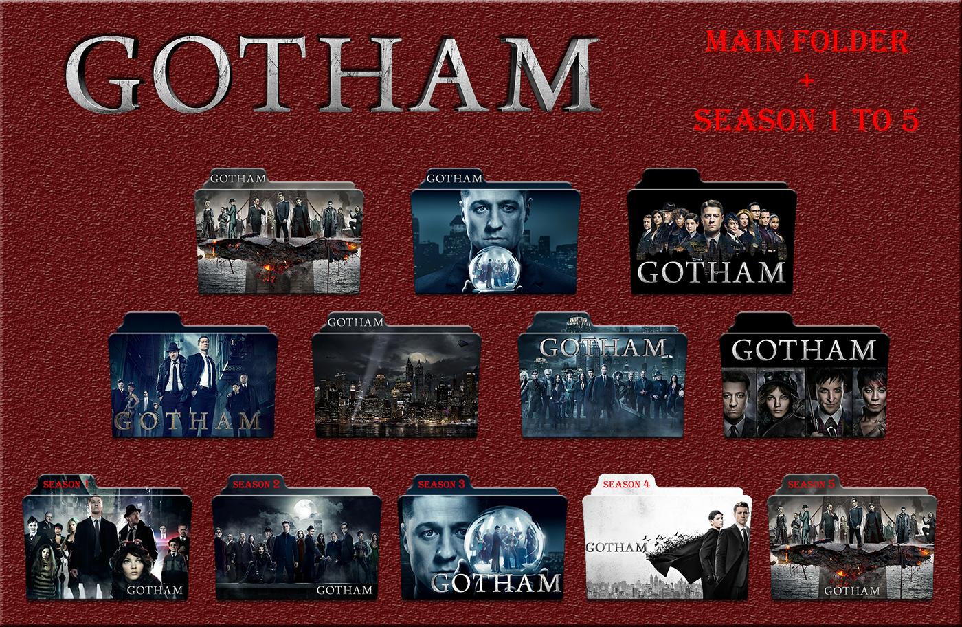 Gotham Main Folder + Season 1 To 5 ICONS by Aliciax16 on DeviantArt