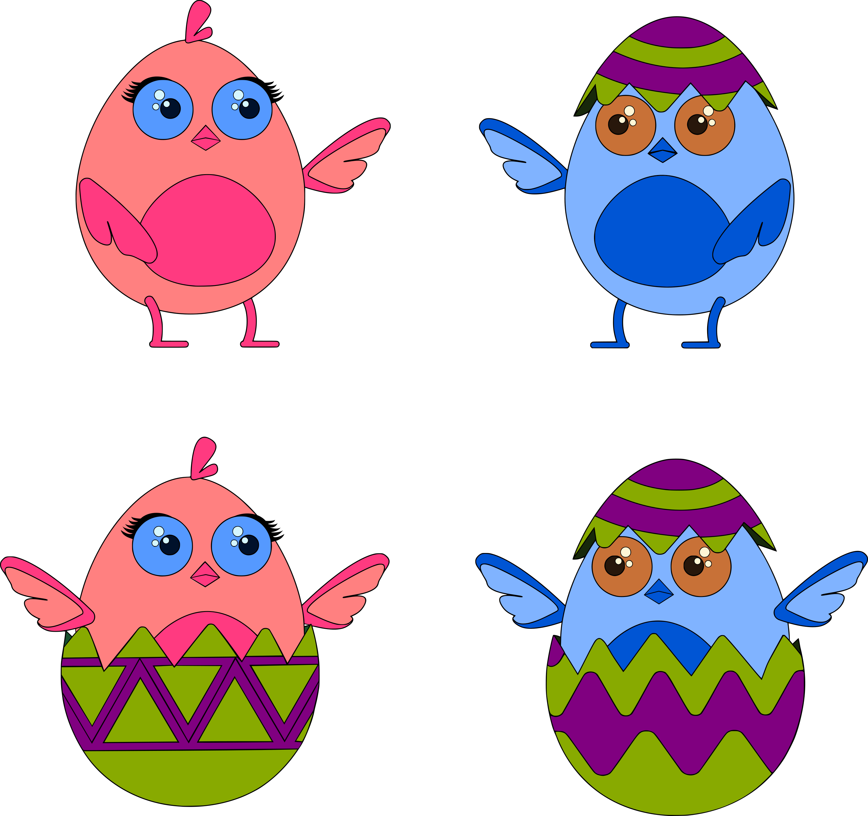 Clip Art De Pollitos De Pascua Pollitos En La Parte Superior De Huevos