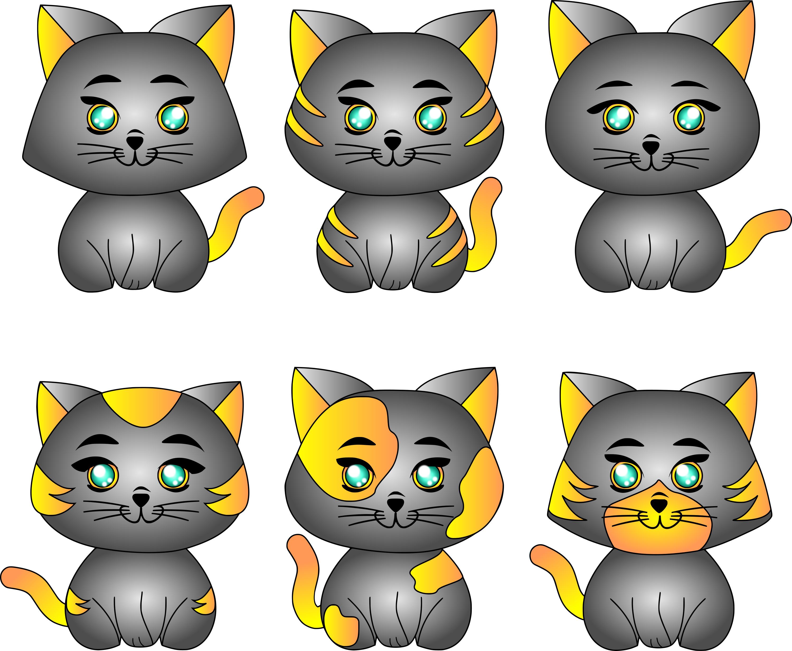 Gatos-2020-03-colores-degradados by Creaciones-Jean on DeviantArt