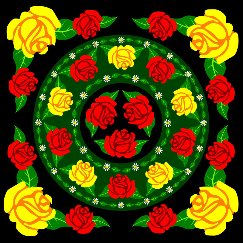 Canal Art - Roses in a square in a roundabout way by Knotworking on ...