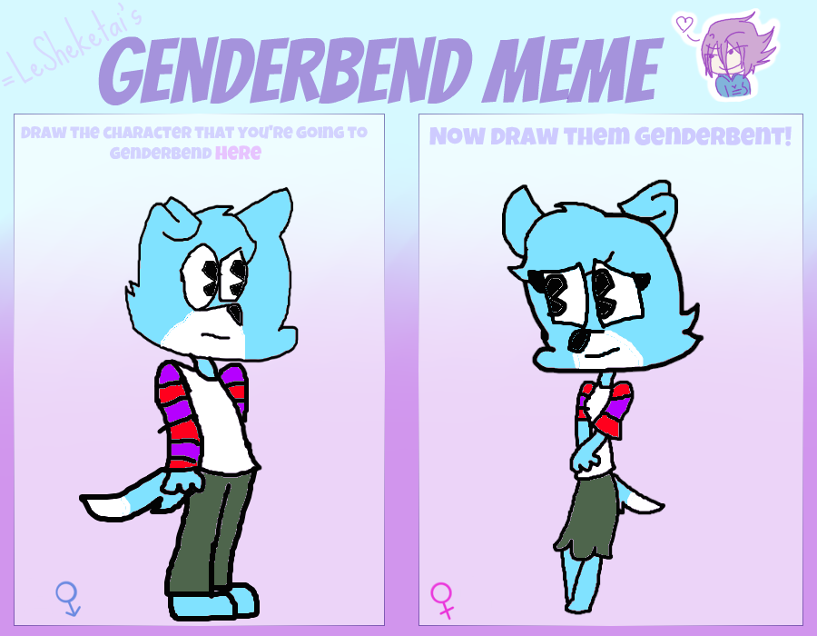 GenderBend meme #2 Luke the white and blue dog by Lylaj27 on DeviantArt