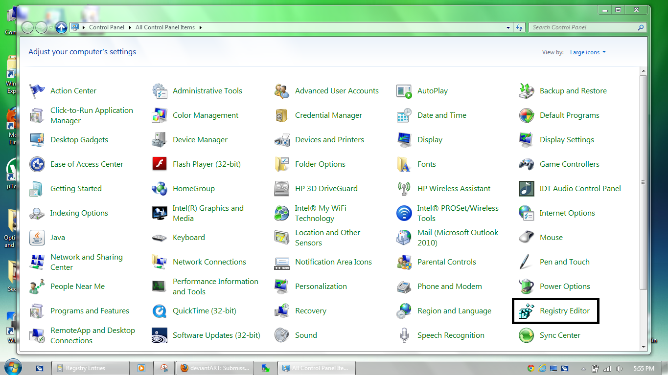 Add Regedit to Control Panel by scritperkid2 on DeviantArt