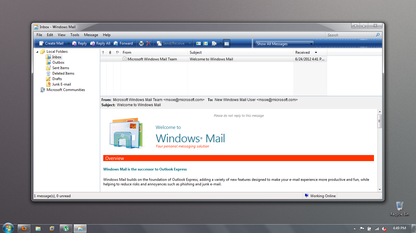 ORIGINAL Windows Mail in Windows 7 by scritperkid2 on DeviantArt