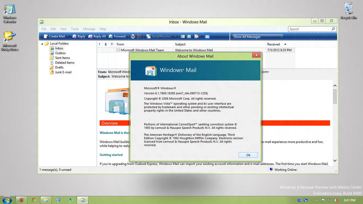 ORIGINAL Windows Mail in Windows 8 x86 by scritperkid2 on DeviantArt