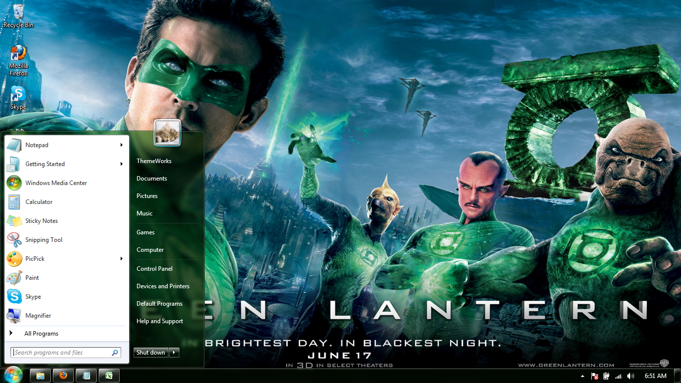 Green Lantern Windows 7 themes by windowsthemes on DeviantArt