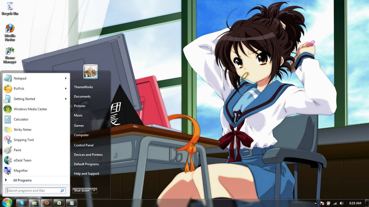 Melancholy of Haruhi Suzumiya-2 Windows 7 themes by windowsthemes on ...