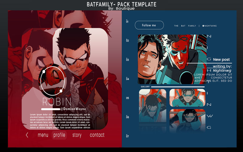 BATFAMILY PACK TEMPLATE N1 by MiriaBou on DeviantArt