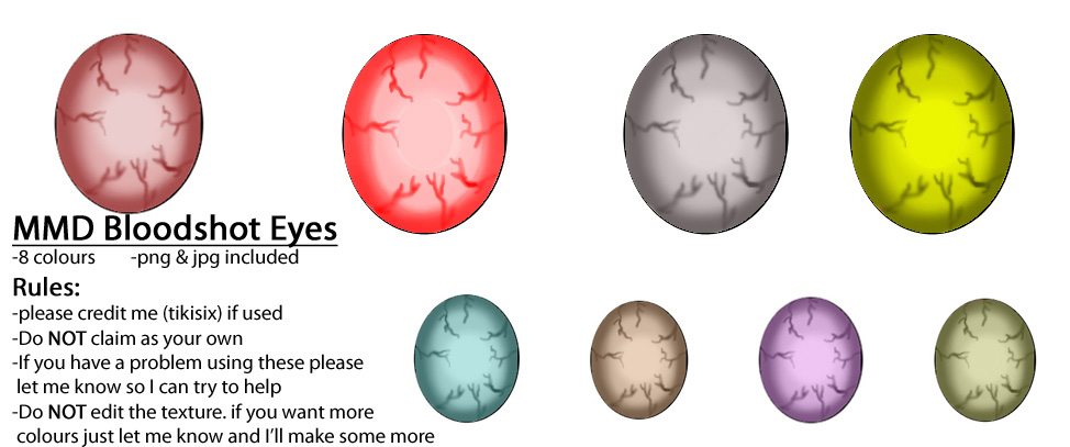 (MMD) Tiki's Bloodshot Eye Texture Pack +DL by tikisix on DeviantArt