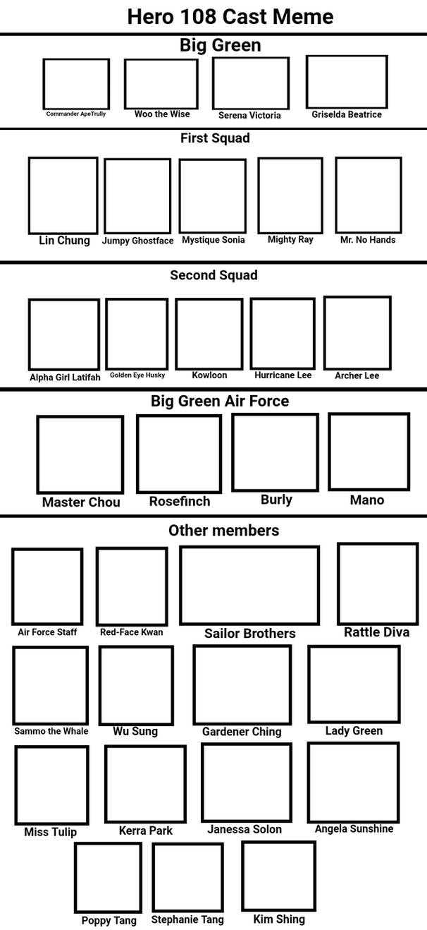 Hero 108 Blank Cast Meme by Littleprincesscutie on DeviantArt
