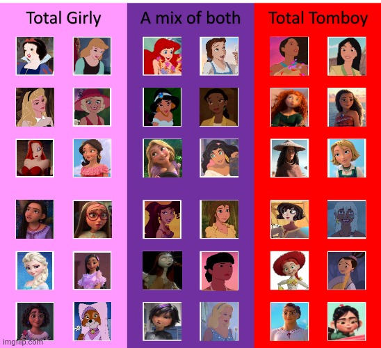 Disney Princess Girly Girl Tomboy and Mix of Both by ...
