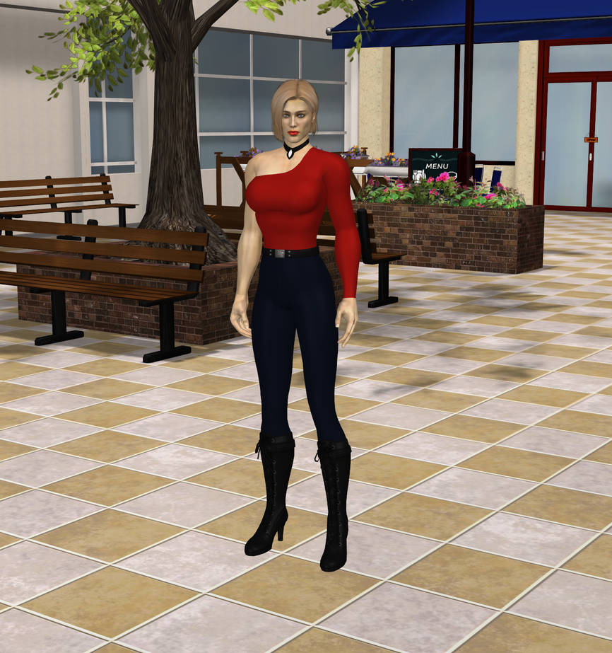 Sonya red one-sleeve blouse (DL) by dim1988 on DeviantArt