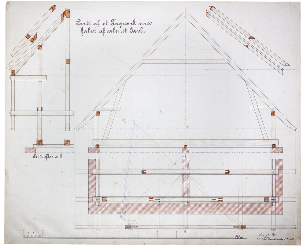 Vintage roof construction blueprint by Regicollis on DeviantArt