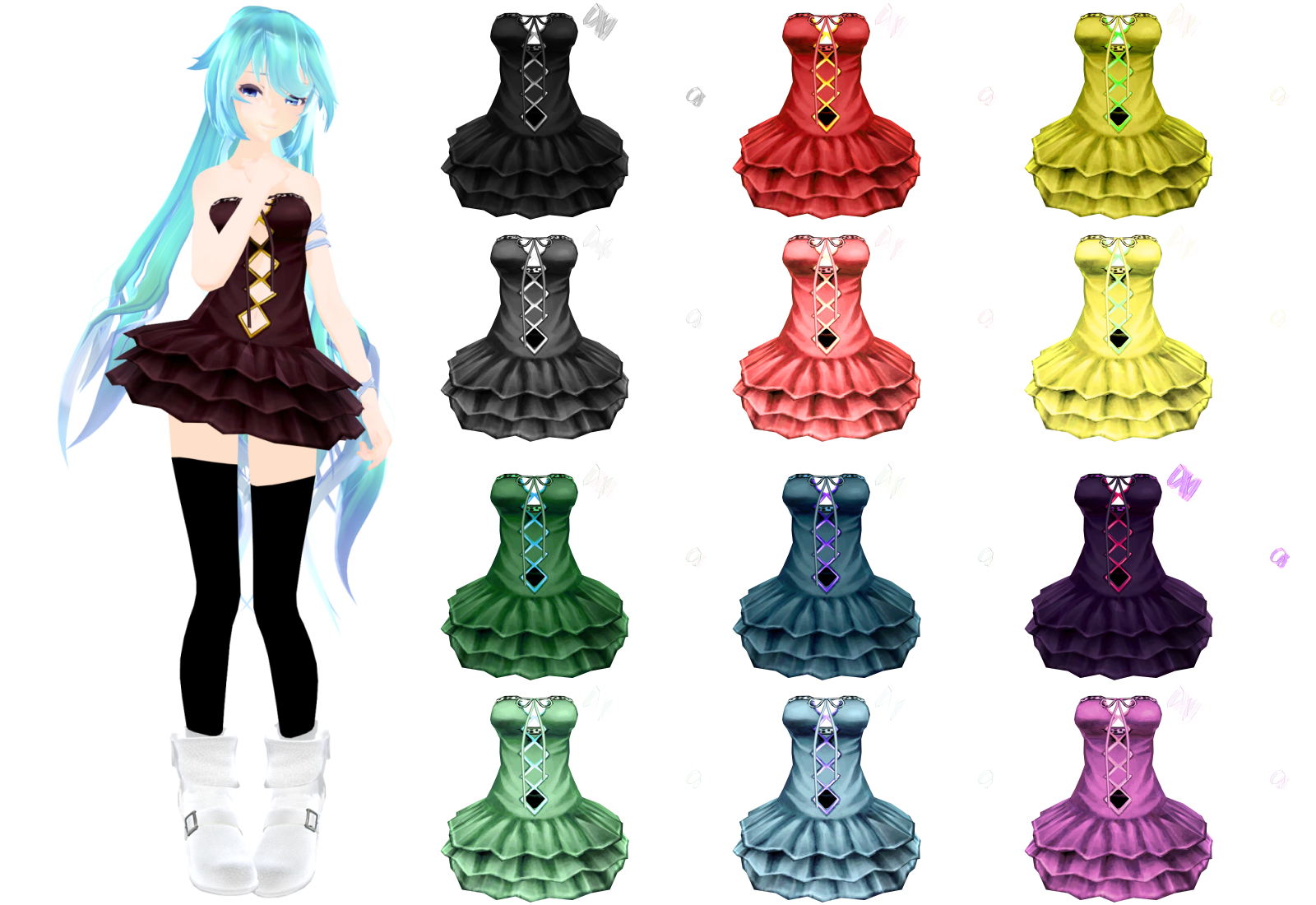 MMD Short Dress + Pose DL by chrisnoakumu on DeviantArt