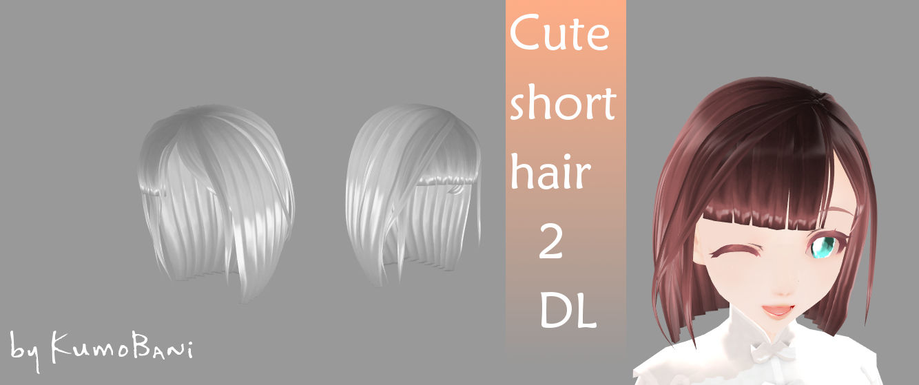 MMD Cute short Hair 2 by KumoBani / ko-fi link by KumoBani on DeviantArt