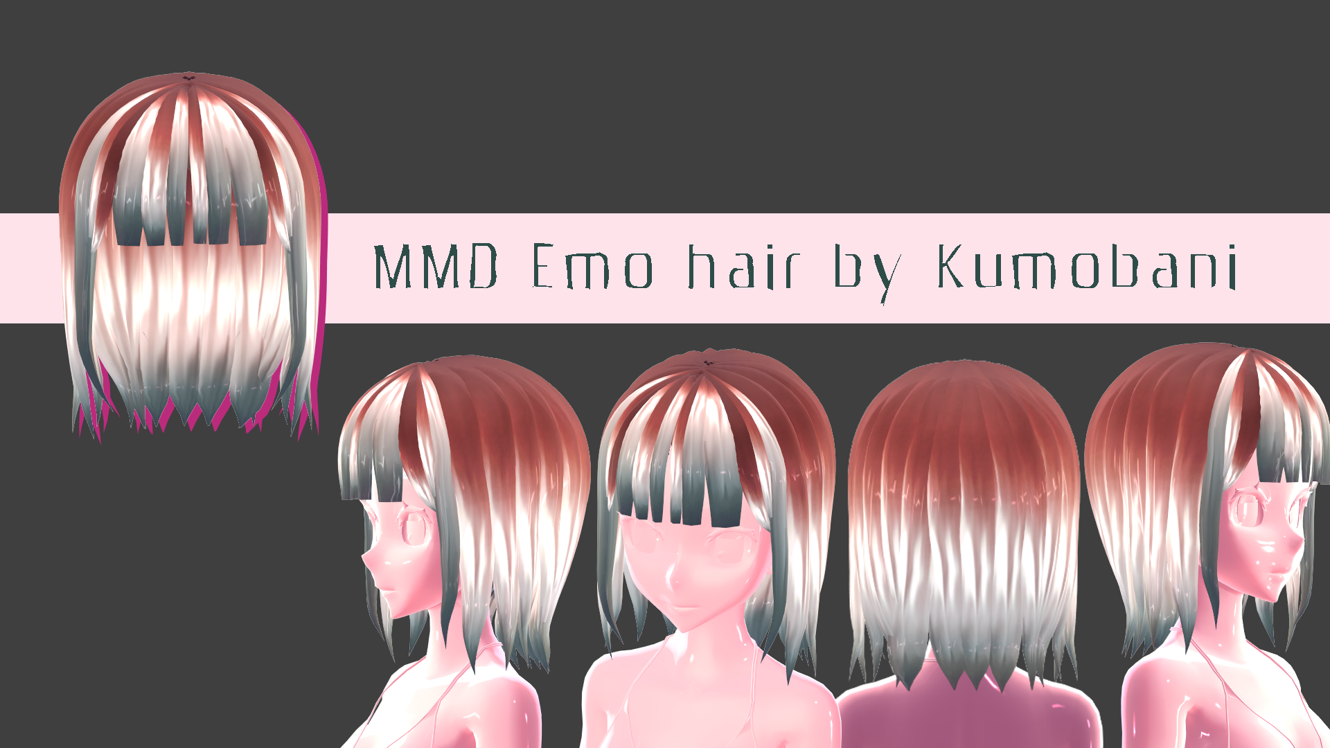 MMD Emo hair by Kumobani / ko-fi link by KumoBani on DeviantArt