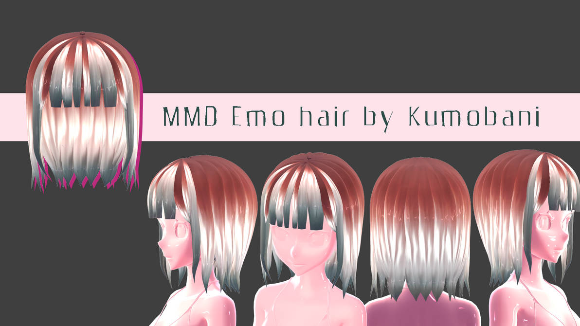 MMD Emo hair by Kumobani / ko-fi link by KumoBani on DeviantArt