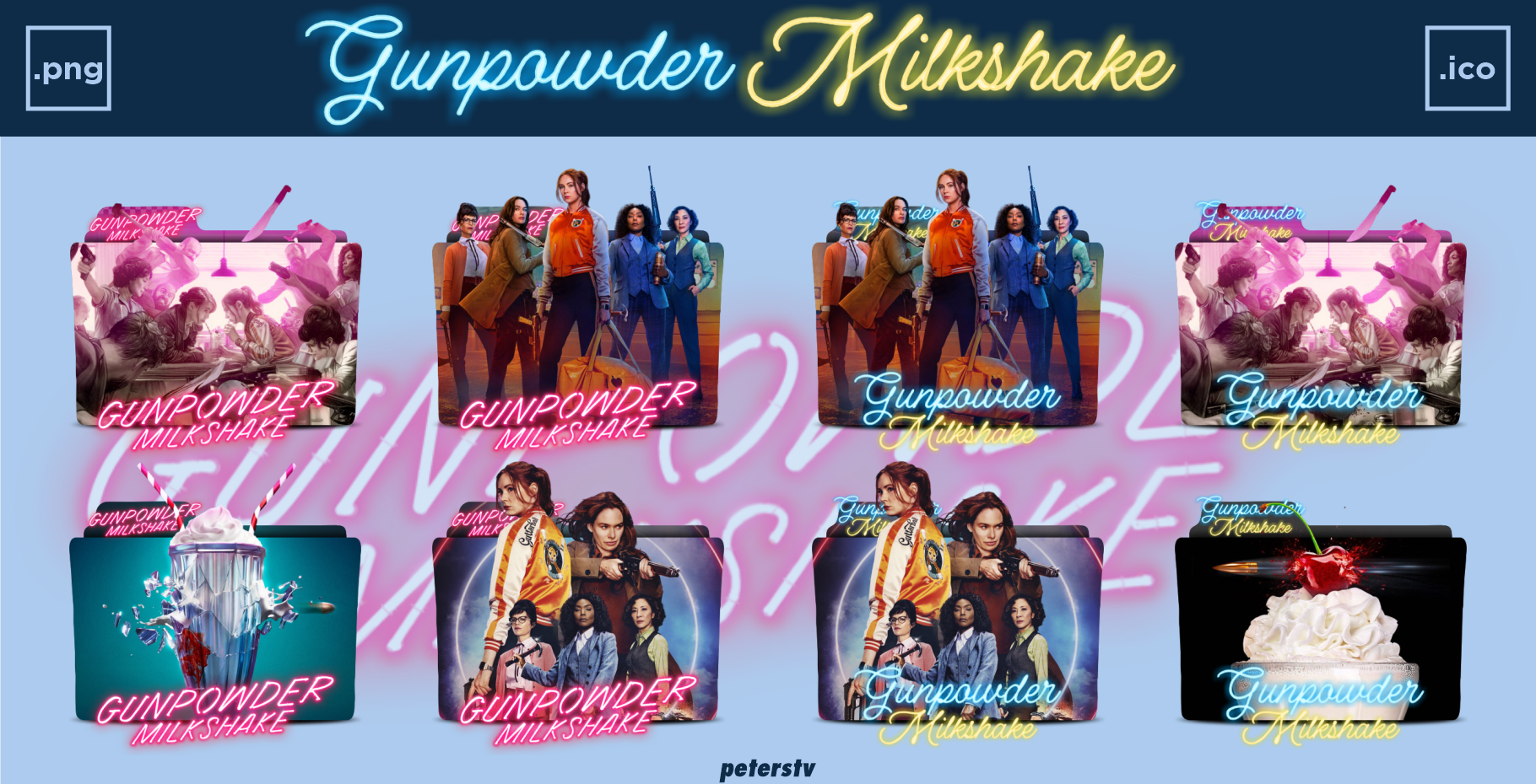 Gunpowder Milkshake 2021 Folder Icon Pack by peterstv on DeviantArt