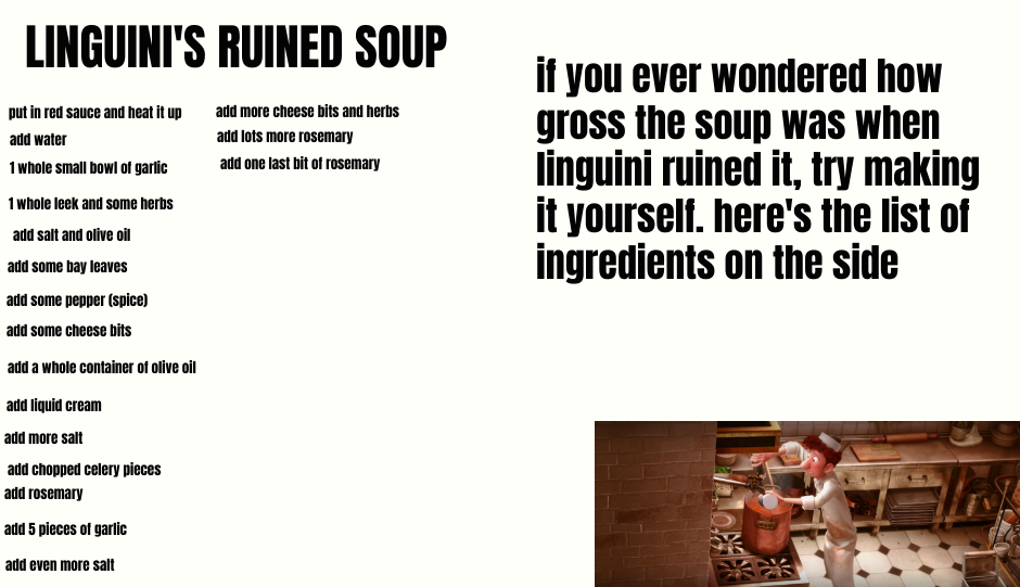 linguini's ruined soup recipe by TyMore2000 on DeviantArt