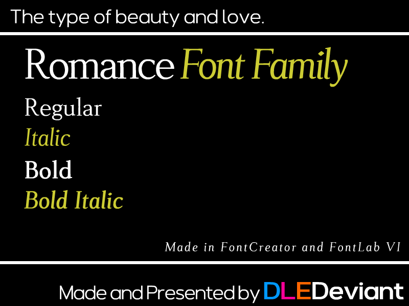 Romance Font Family (Original font pack) by DLEDeviant on DeviantArt