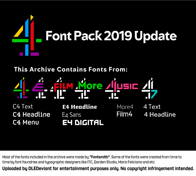 Channel 4 Font Pack 2019 Update by DLEDeviant on DeviantArt