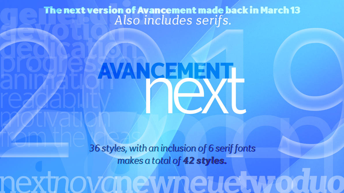 Avancement Next (FULL FONT FAMILY) by DLEDeviant on DeviantArt