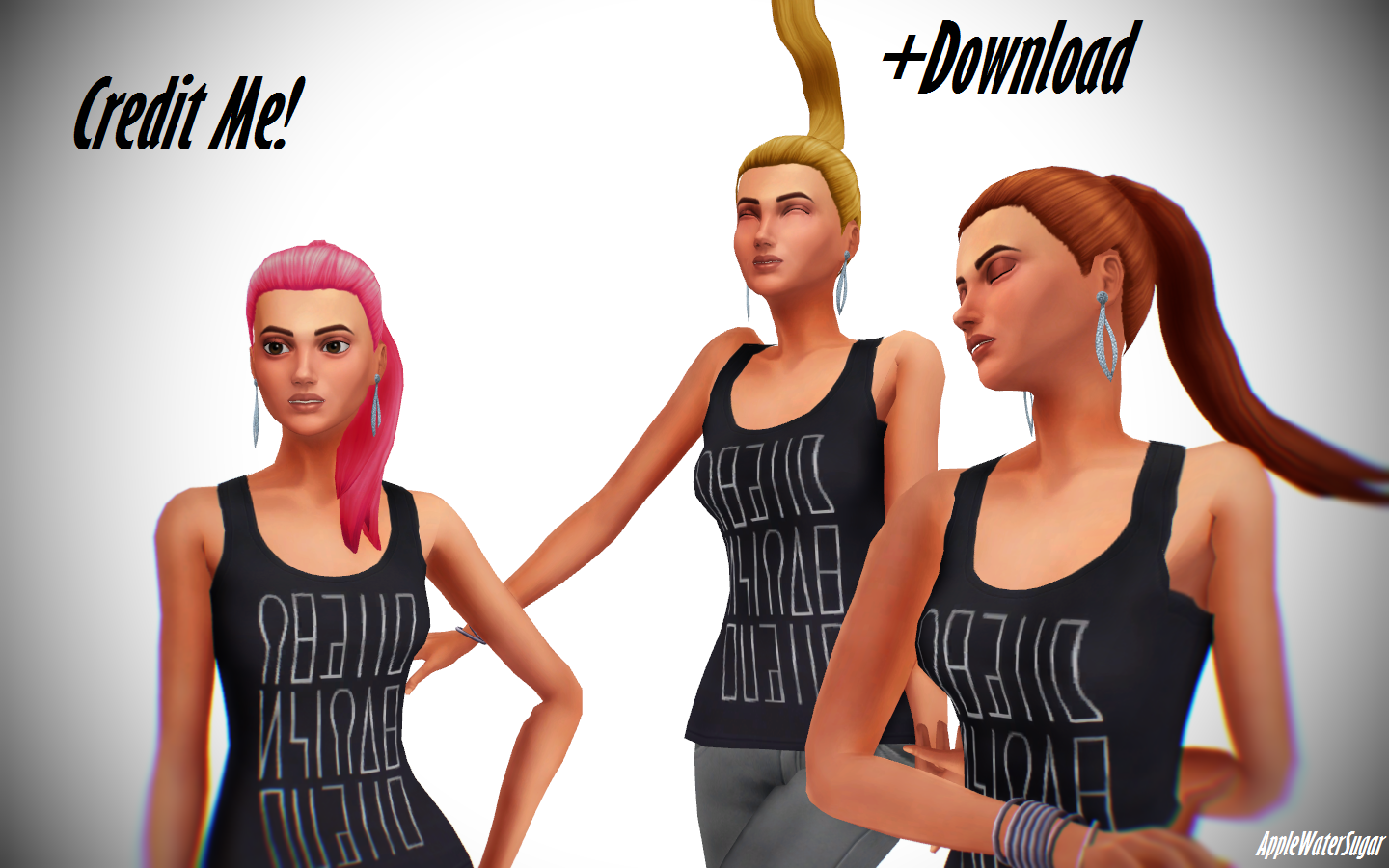 [MMD] Sims 4 Ponytail Ver.2 (+DL, UPDATED) by AppleWaterSugar on DeviantArt