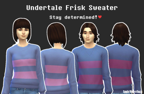 [MMD UT] Sims 4 Frisk's Sweater (+DL, S4 version) by AppleWaterSugar on ...