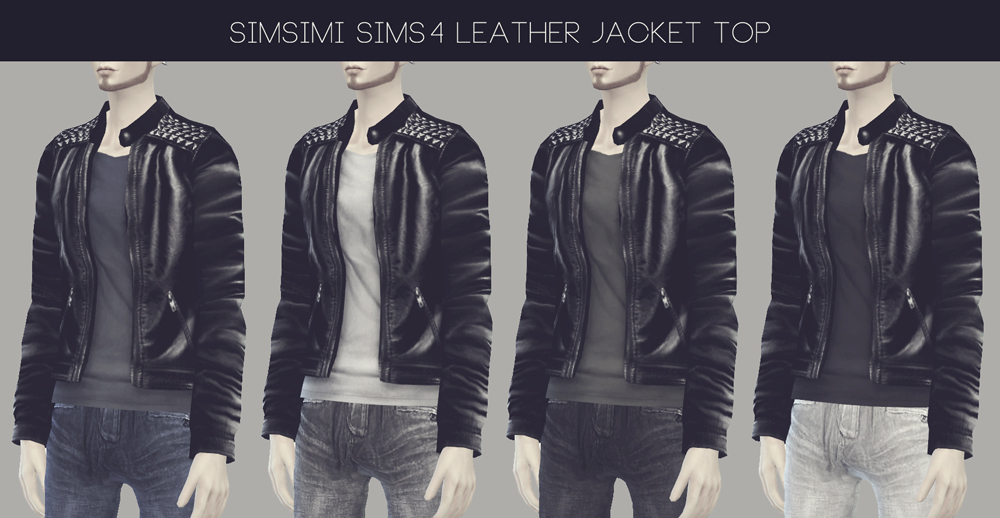[MMD] Male Leather Jacket Top (DL Down) by AppleWaterSugar on DeviantArt