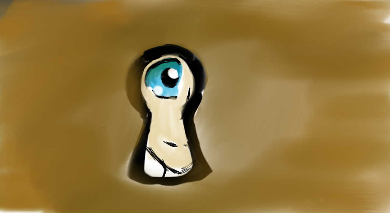 Anime Girl Looking Though A Keyhole by Timtams03 on DeviantArt