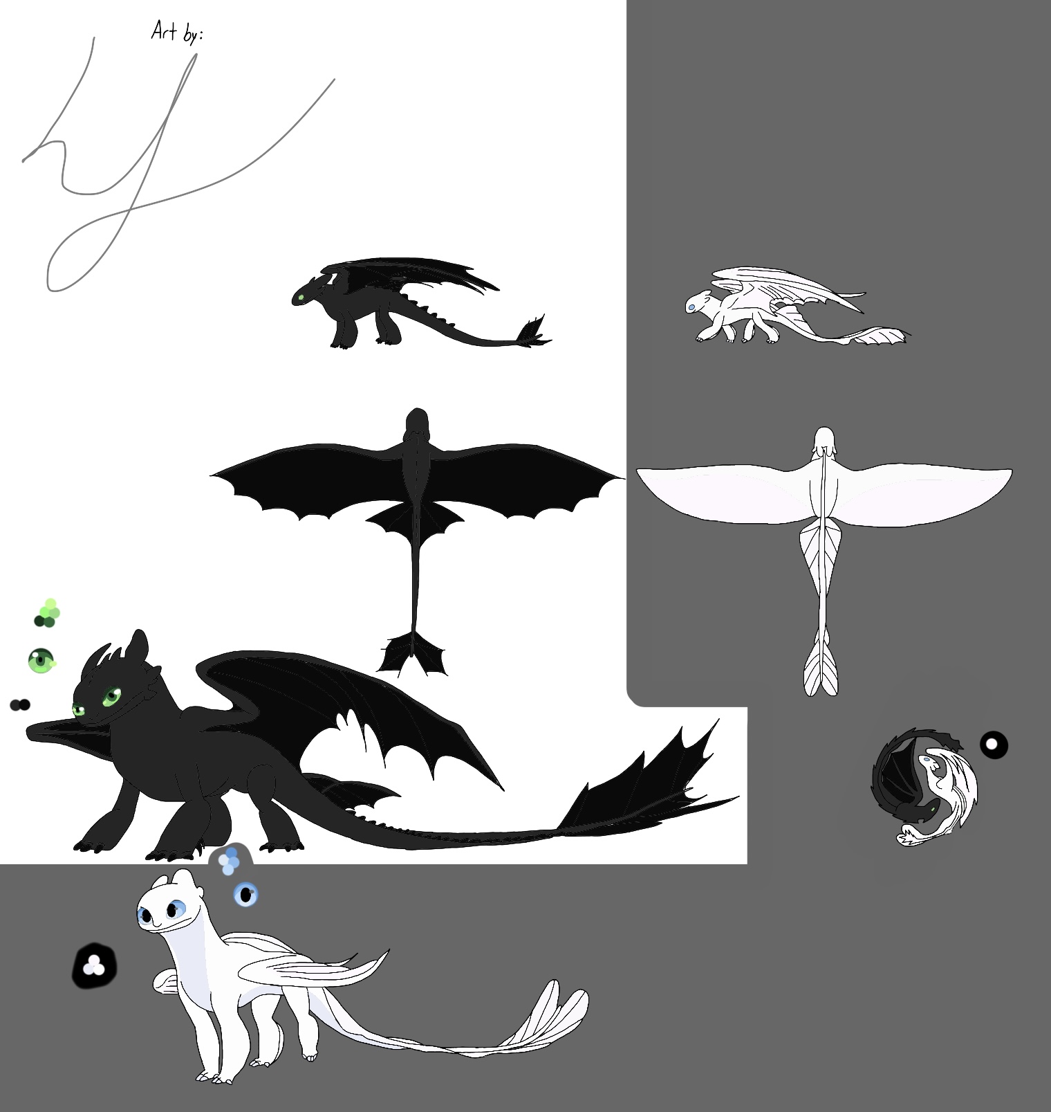 Toothless and the Light Fury by Infernape227 on DeviantArt
