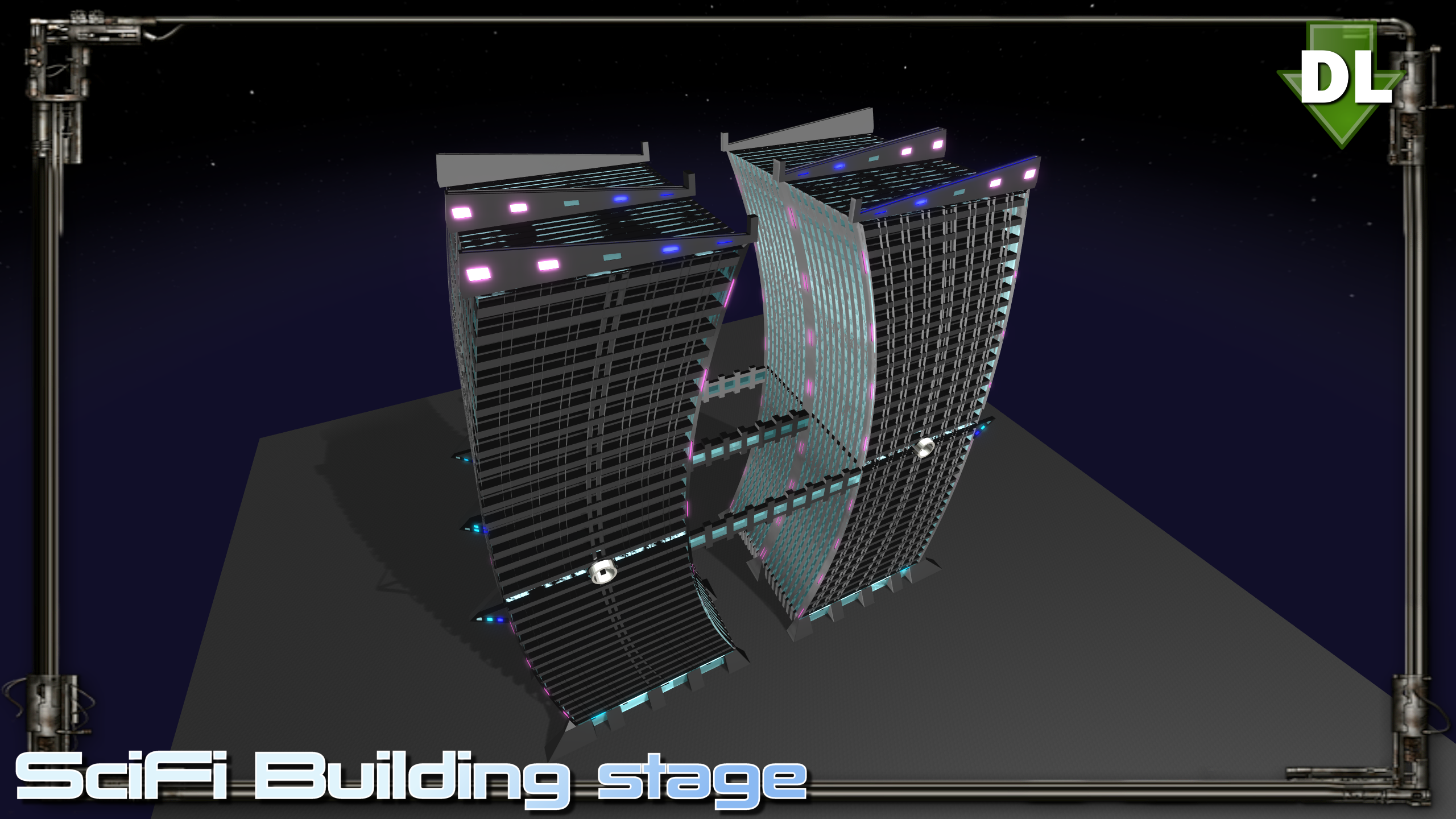 [MMD] SciFi building 02 The Twins - Download by Riveda1972 on DeviantArt