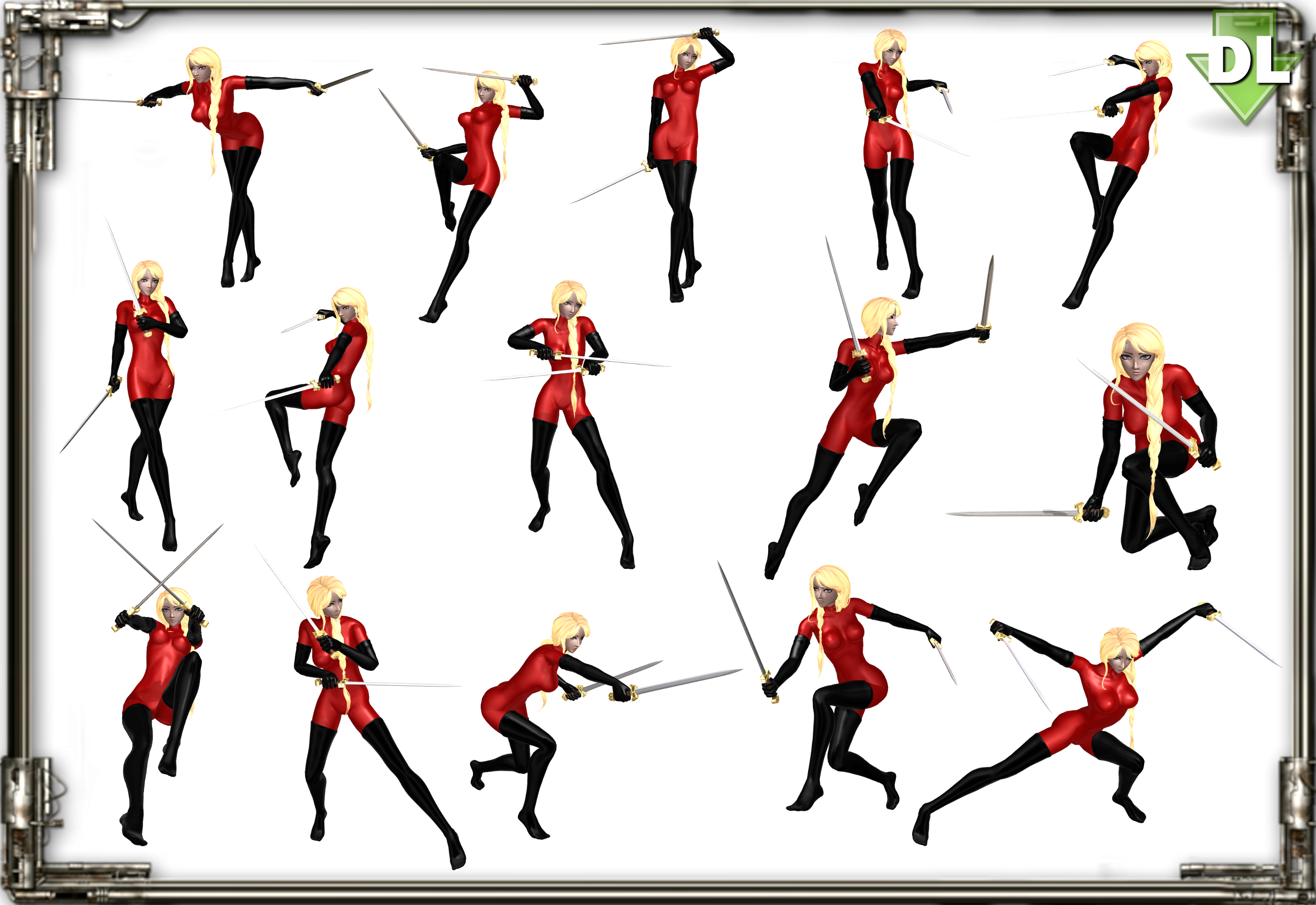 [MMD] Dual swords pose pack (part 2) by Riveda1972 on DeviantArt