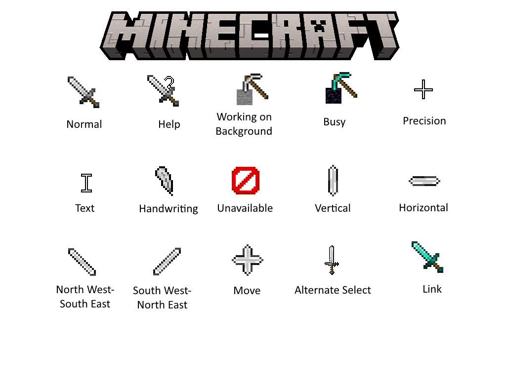 Minecraft cursors by nakal1234 on DeviantArt