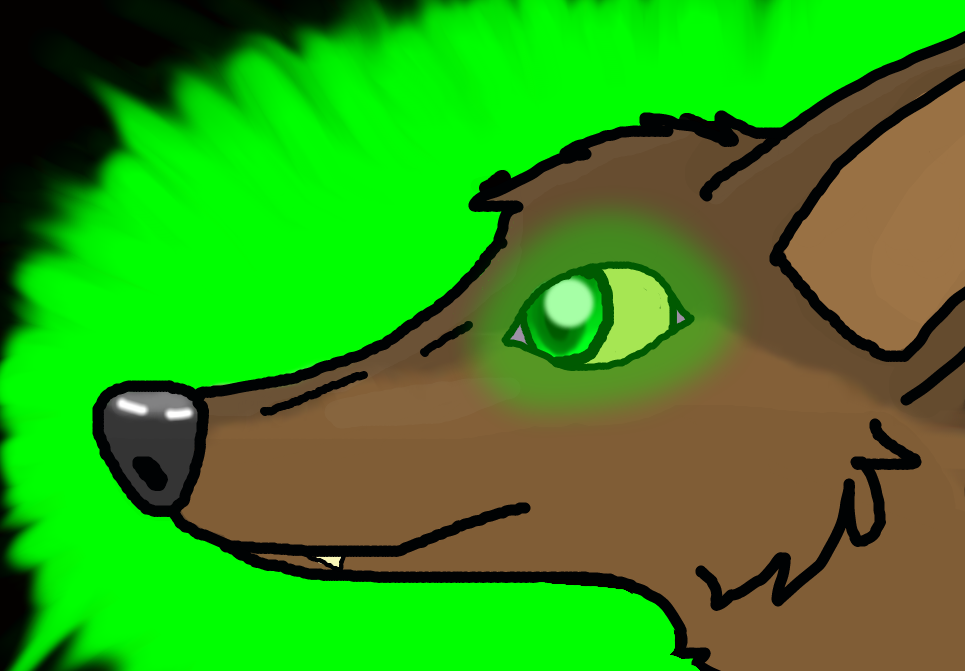 wolf with green energy by sunclanleader on DeviantArt
