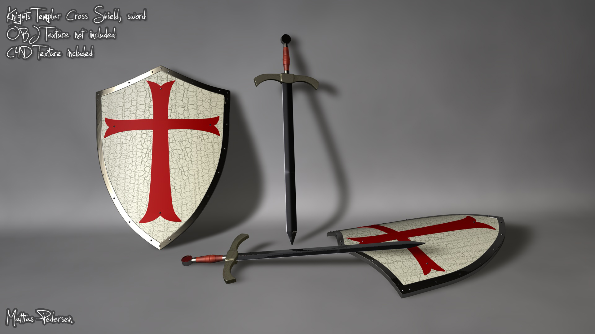 Templar Cross Shield OBJ C4D by pmattiasp on DeviantArt