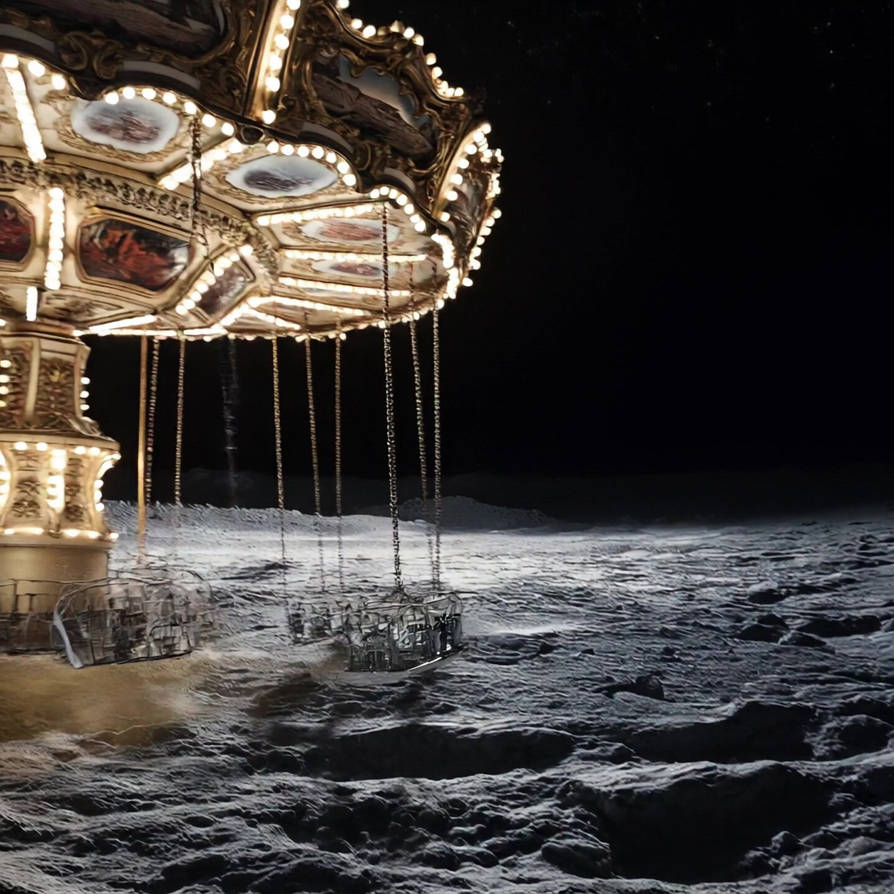 Carousel UFO landing on Moon surface by Coolarts223 on DeviantArt
