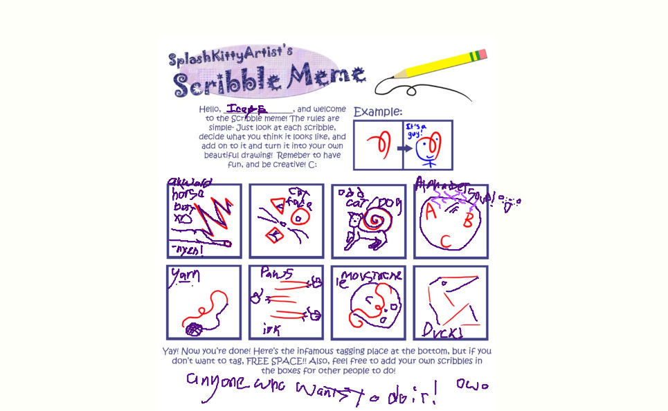 Splash kitty artist's scribble meme! by IcestarLOL by IcestarLOL on ...