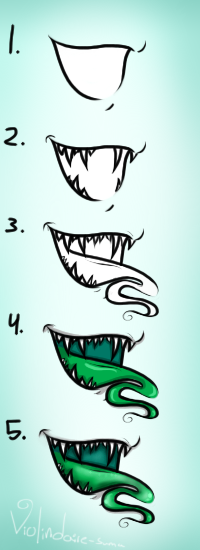 how to draw monster mouth