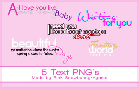5 Text PNG's by Pink-Snowbunny on DeviantArt