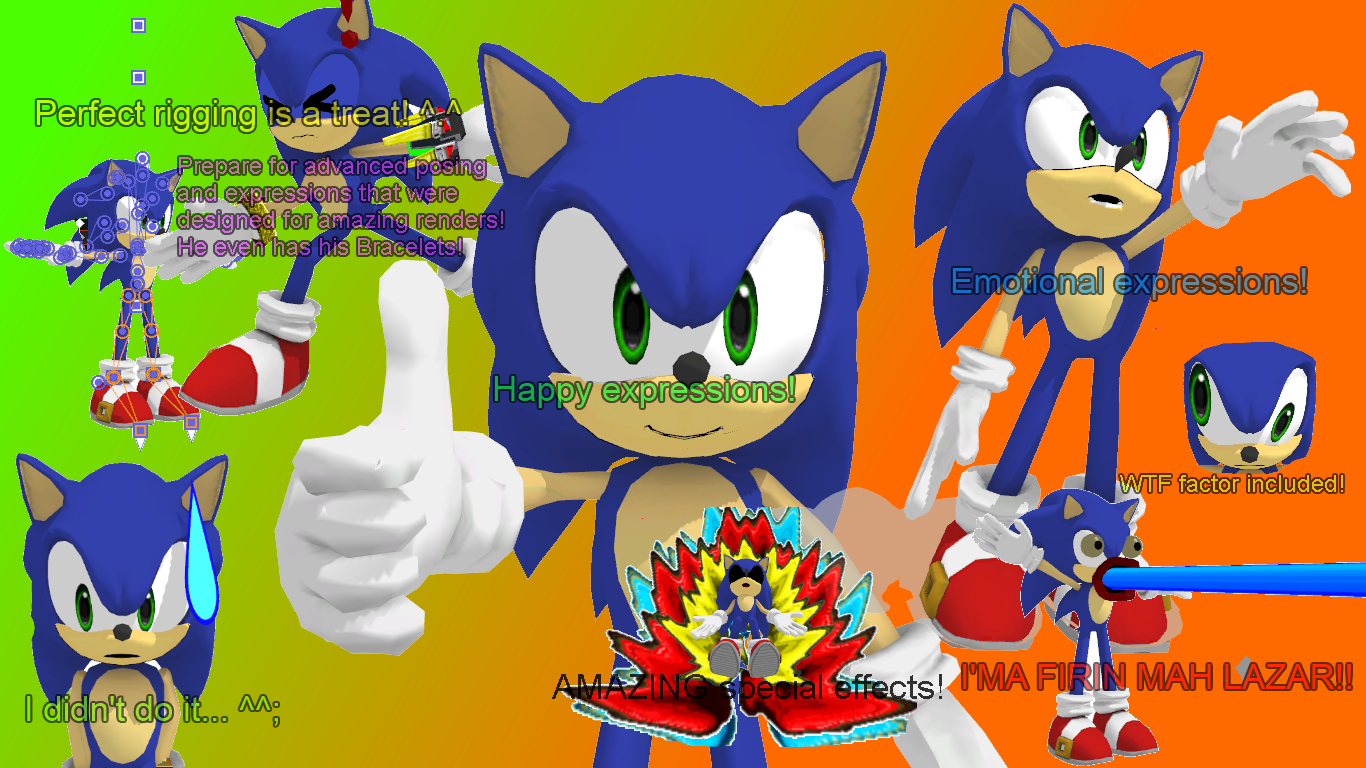 MMD Sonic With Fixed Expressions and Texture DL by donamorteboo on ...