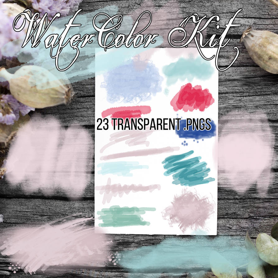 WATERCOLOR TRANSPARENT ELEMENTS .23 .PNGS PACK by DigitalFantasiesArt ...