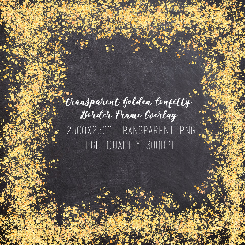 GOLDEN CONFETTY FRAME TRANSPARENT PNG STOCK by DigitalFantasiesArt on ...