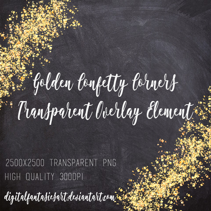 GOLD CONFETTI CORNERS TRANSPARENT OVERLAY STOCK by DigitalFantasiesArt ...