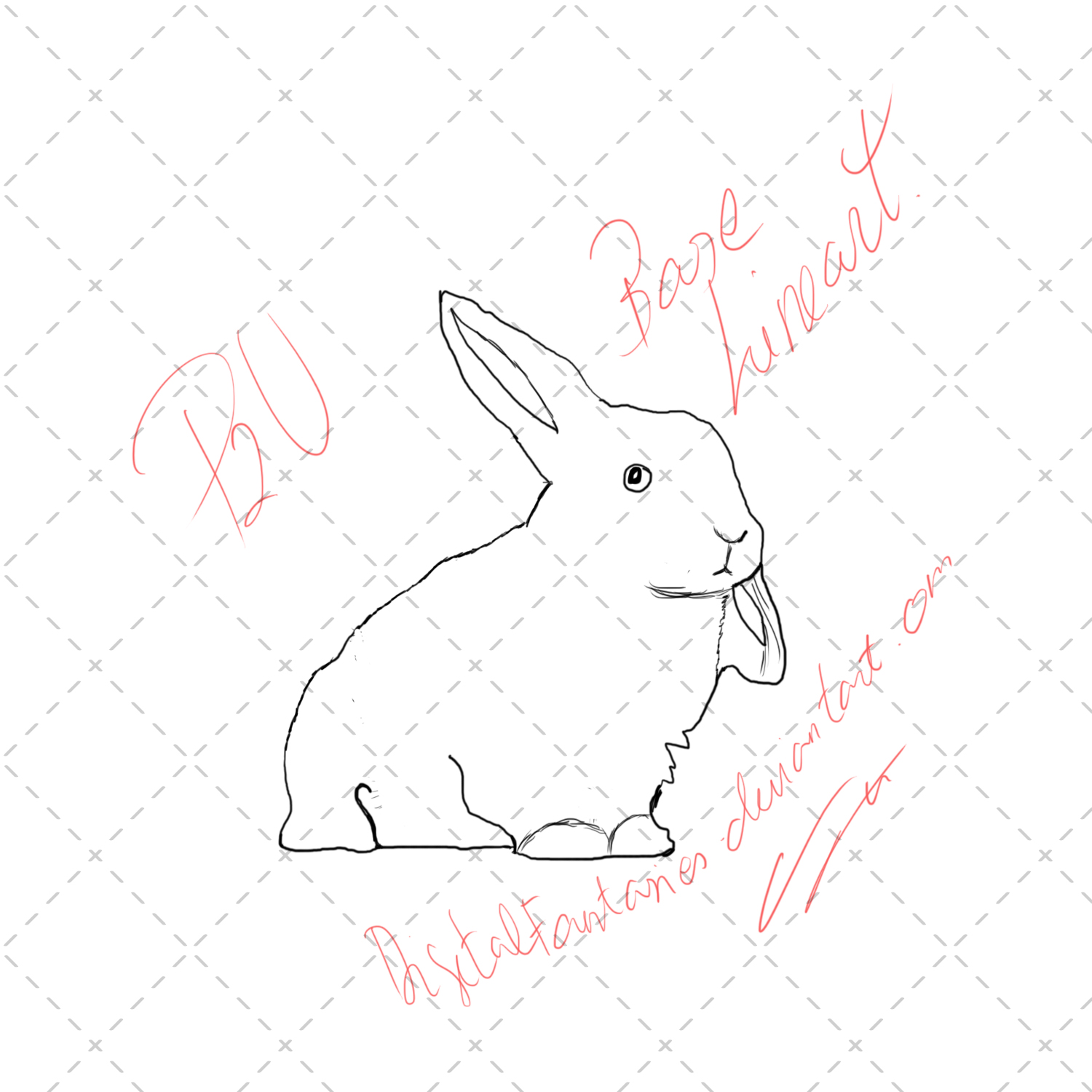 [P2U] ADOPTABLE BUNNY LINEART BASE .PSD by DigitalFantasiesArt on ...