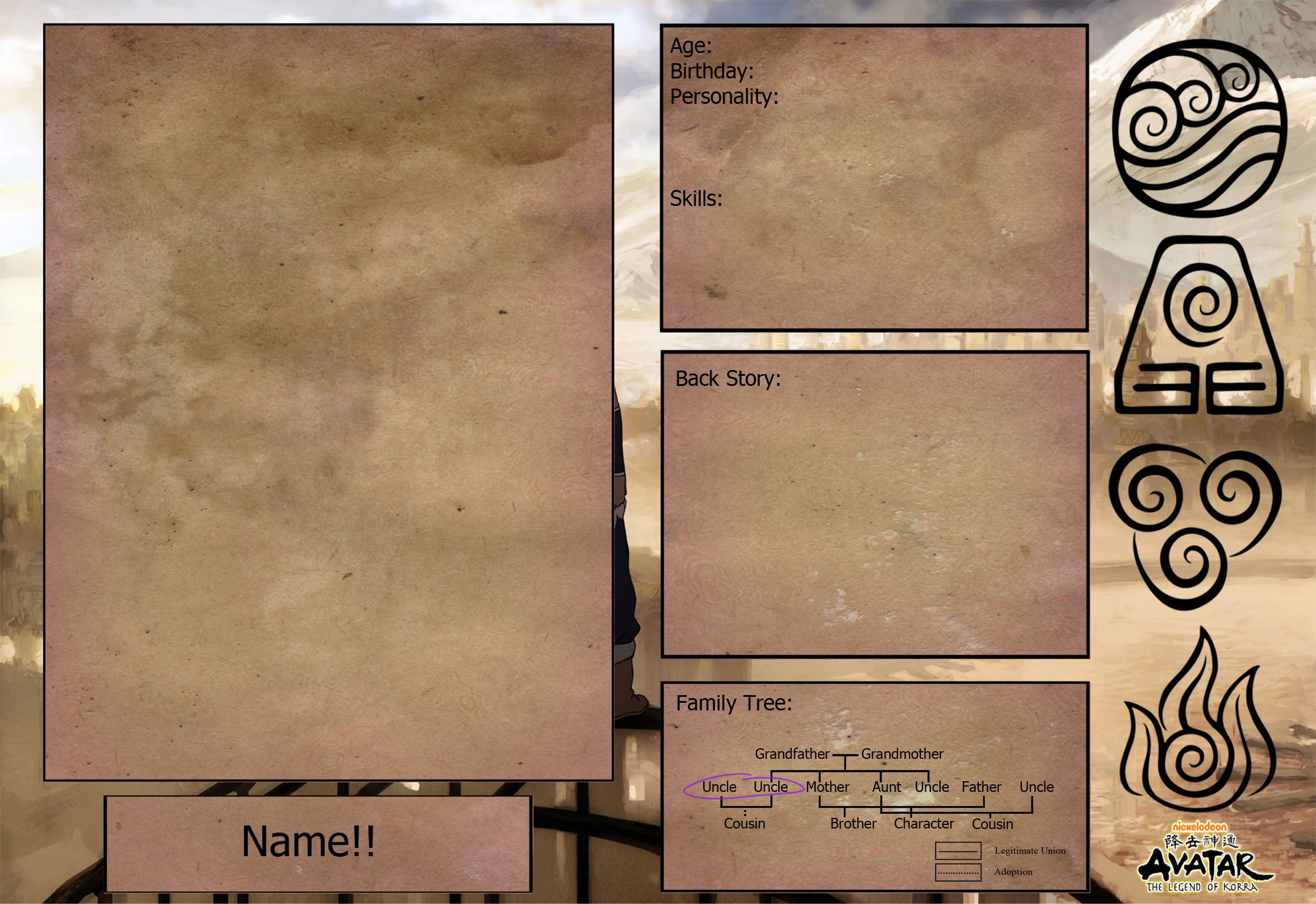 Avatar Character Sheet by Taiyoukousen-Sama on DeviantArt