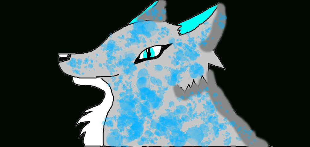 Blue Splatter Wolf by TheWolfyArt on DeviantArt