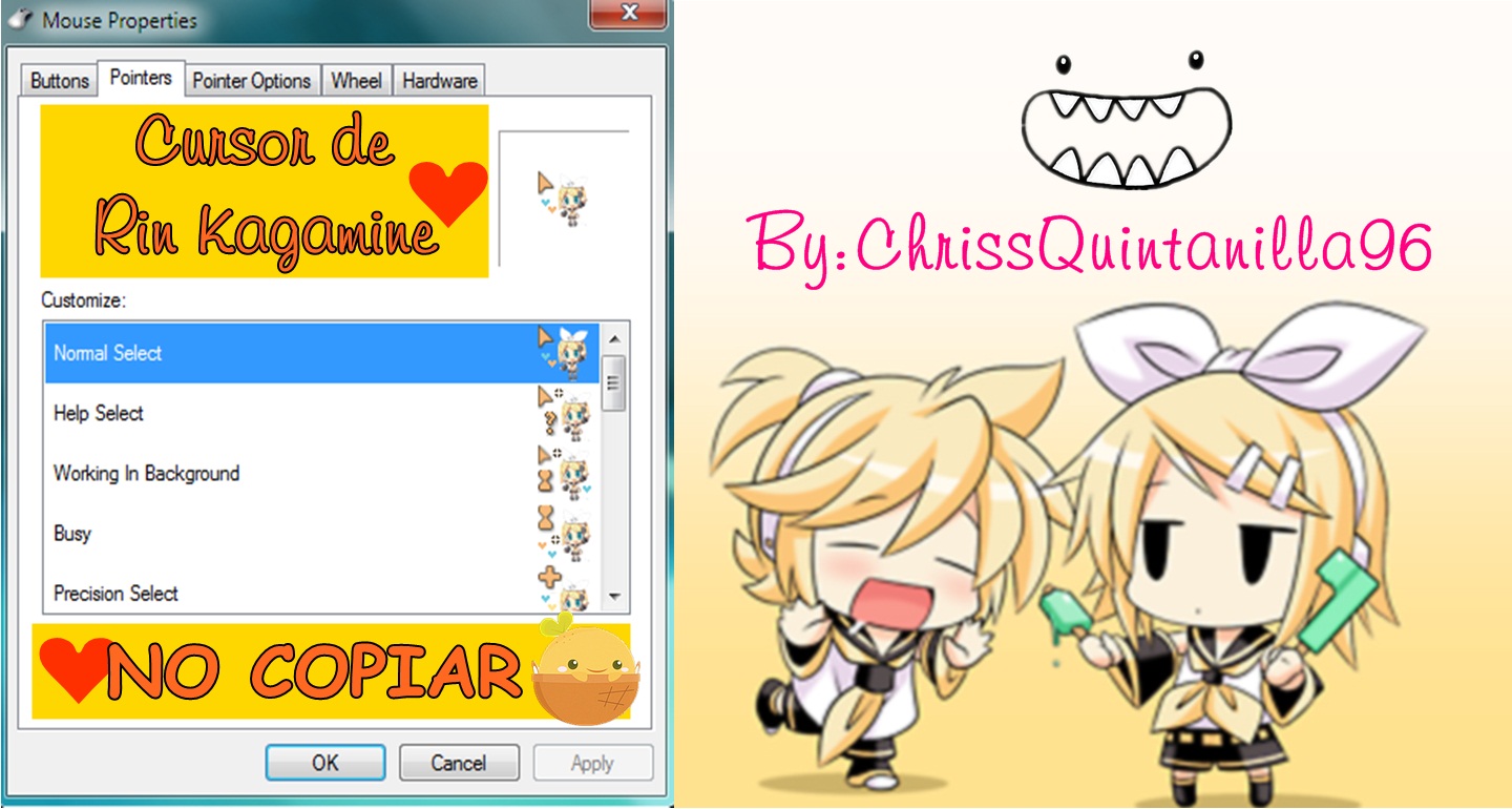 Cursor de Rin Kagamine by ChrissQuintanilla on DeviantArt