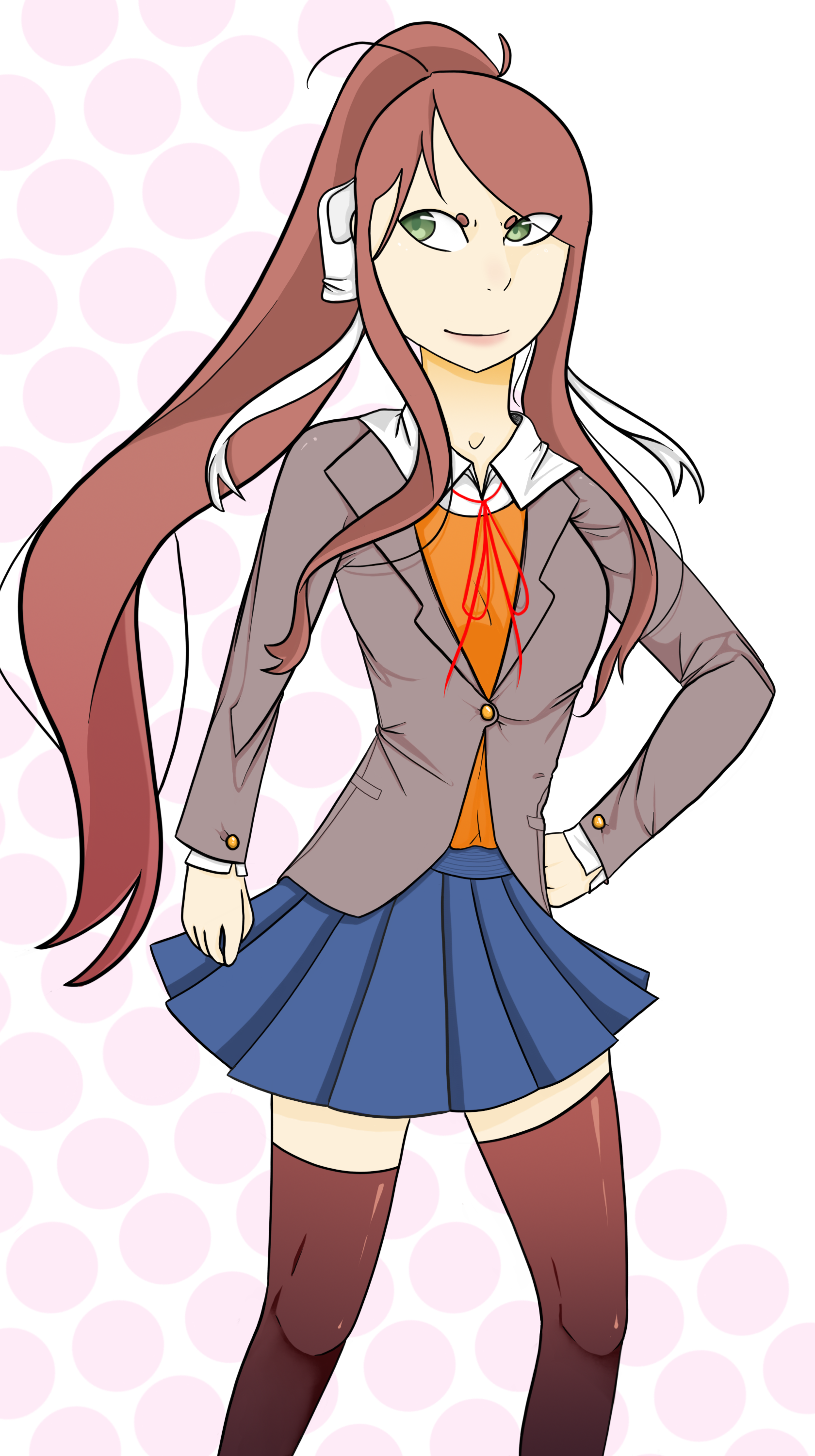 Monika Re-draw by manglekittens on DeviantArt