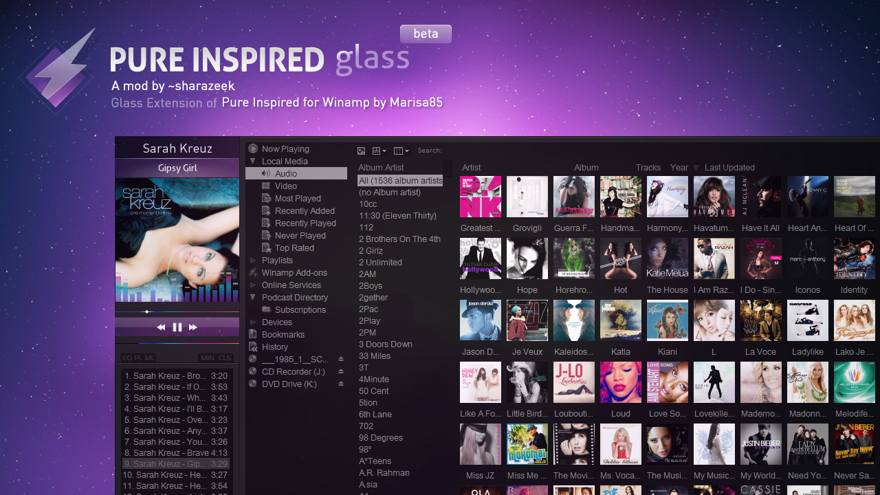 Pure Inspired Glass for Winamp by sharazeek on DeviantArt