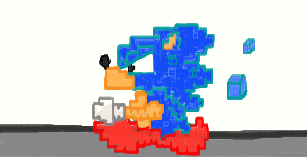 Pixel Sonic by therealnightmaremoon on DeviantArt